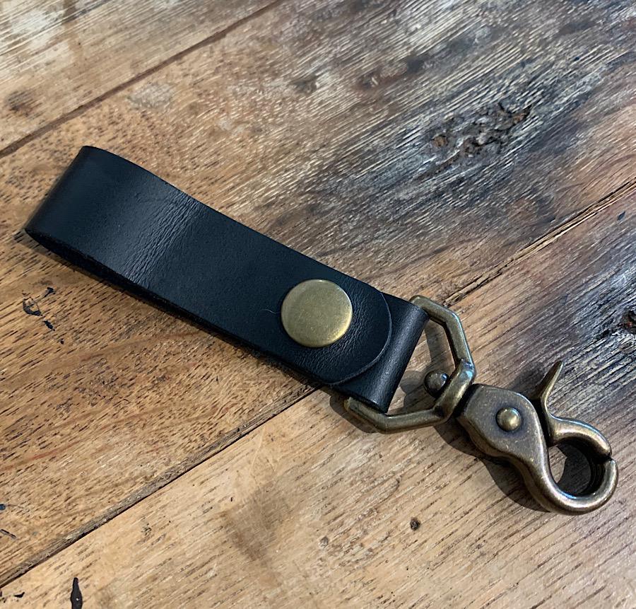 Leather Swivel Snap Key Fob - Crimson Serpents Outpost
