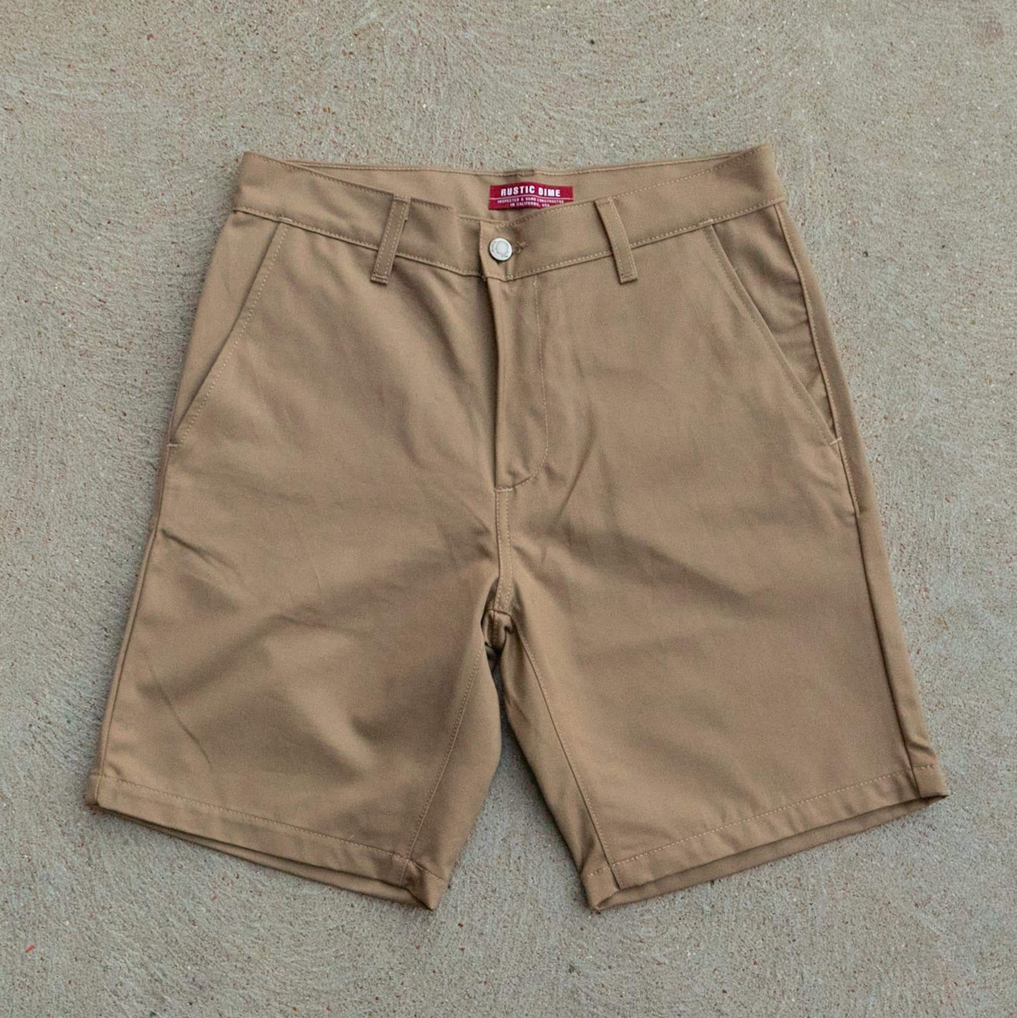 Rustic Dime Khaki Workwear Chino Shorts - Crimson Serpents Outpost
