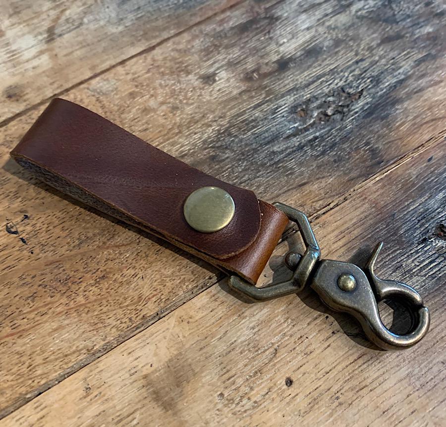Leather Swivel Snap Key Fob - Crimson Serpents Outpost