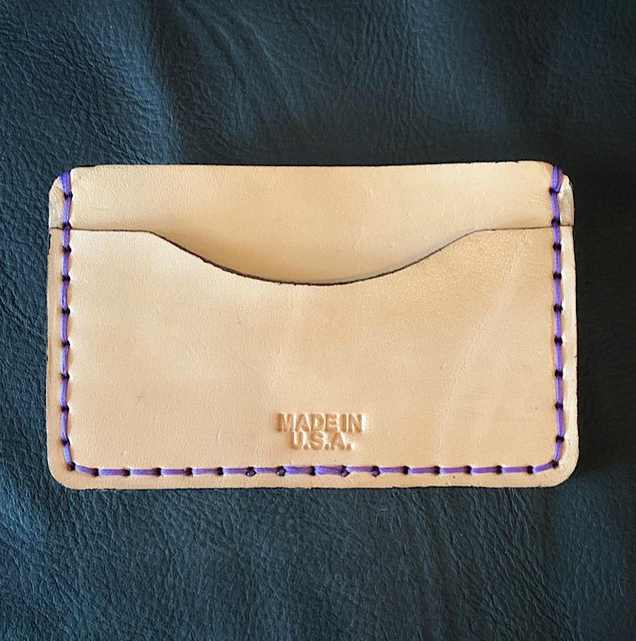 Three Pocket Card Wallet Natural Vachetta - Crimson Serpents Outpost